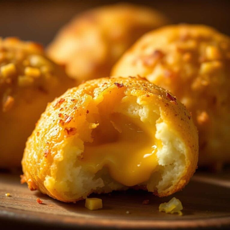 Crispy Potato & Cheese Bombs with Garlic Butter